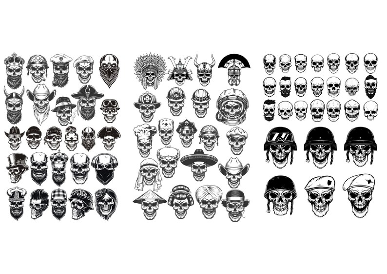 606 Skulls Laser Cut Files: Lightburn Ready (digital Download) - Etsy