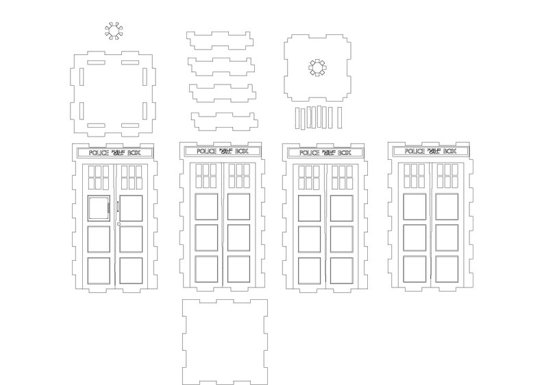3 SVG DXF Telephone Box Files for Laser Cut Engrave Library - Etsy