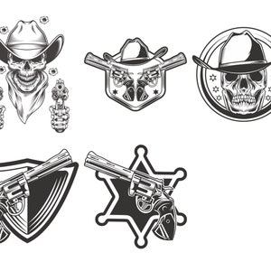 68 SVG DXF Cowboy Silhouette Clipart Bundle for Lightburn Laser Engrave ...
