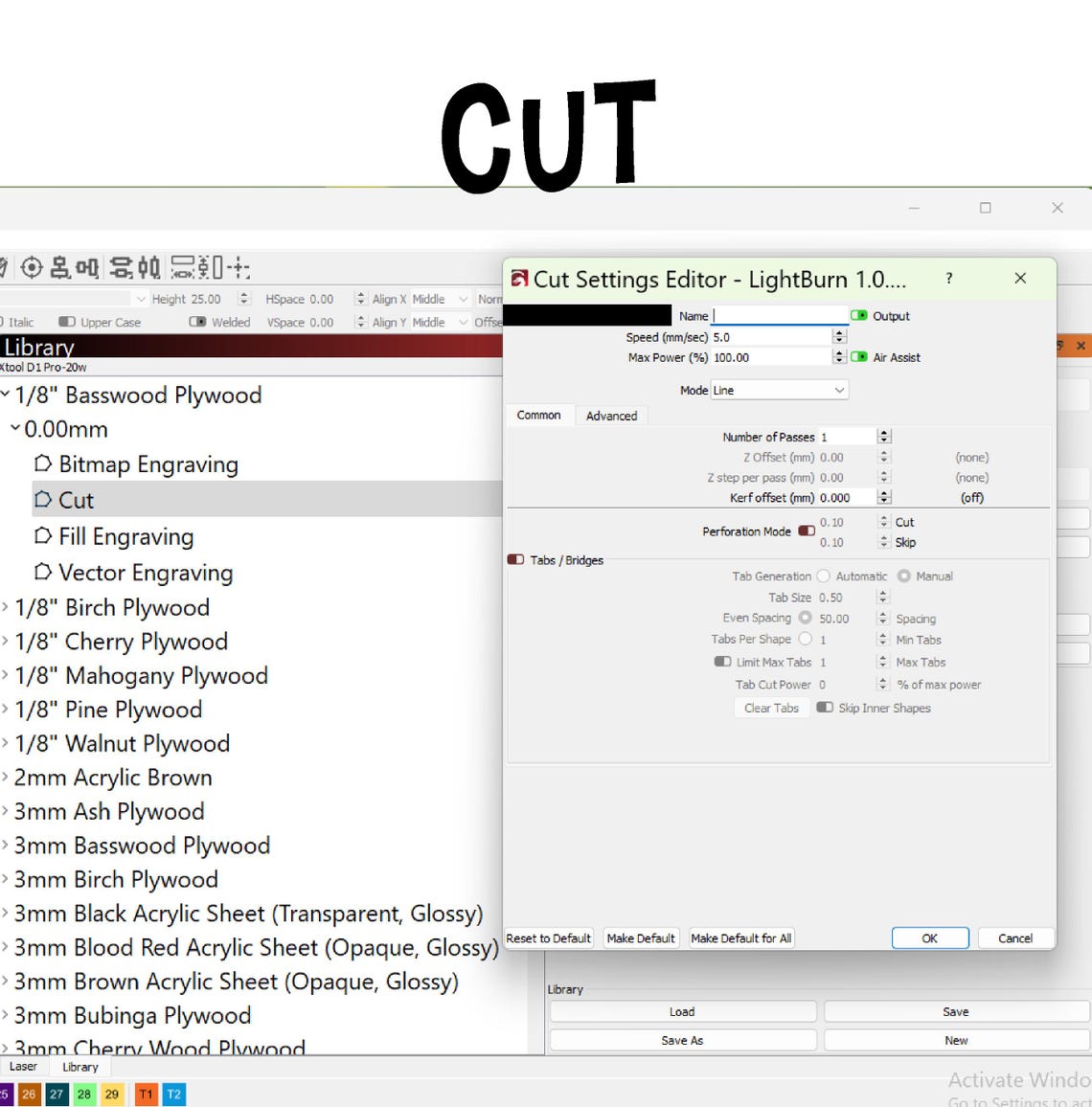 Xtool D1 Pro Laser Lightburn Material Library CLB Files for Wood ...