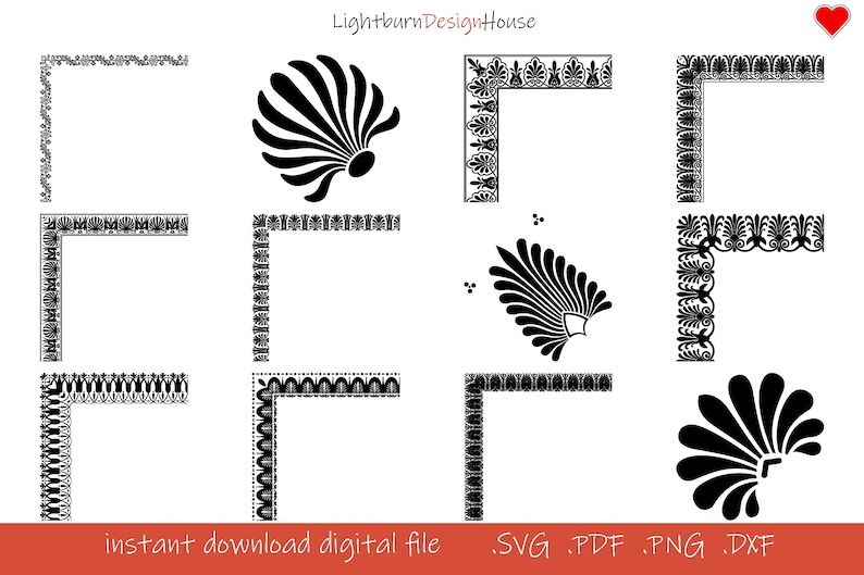 104 SVG Png Pdf Dxf Corner Shelf Pattern Border Frames Bundle - Etsy