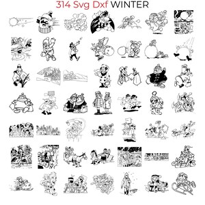314 Svg Dxf WINTER Bundle for Laser Engrave With Index - Etsy