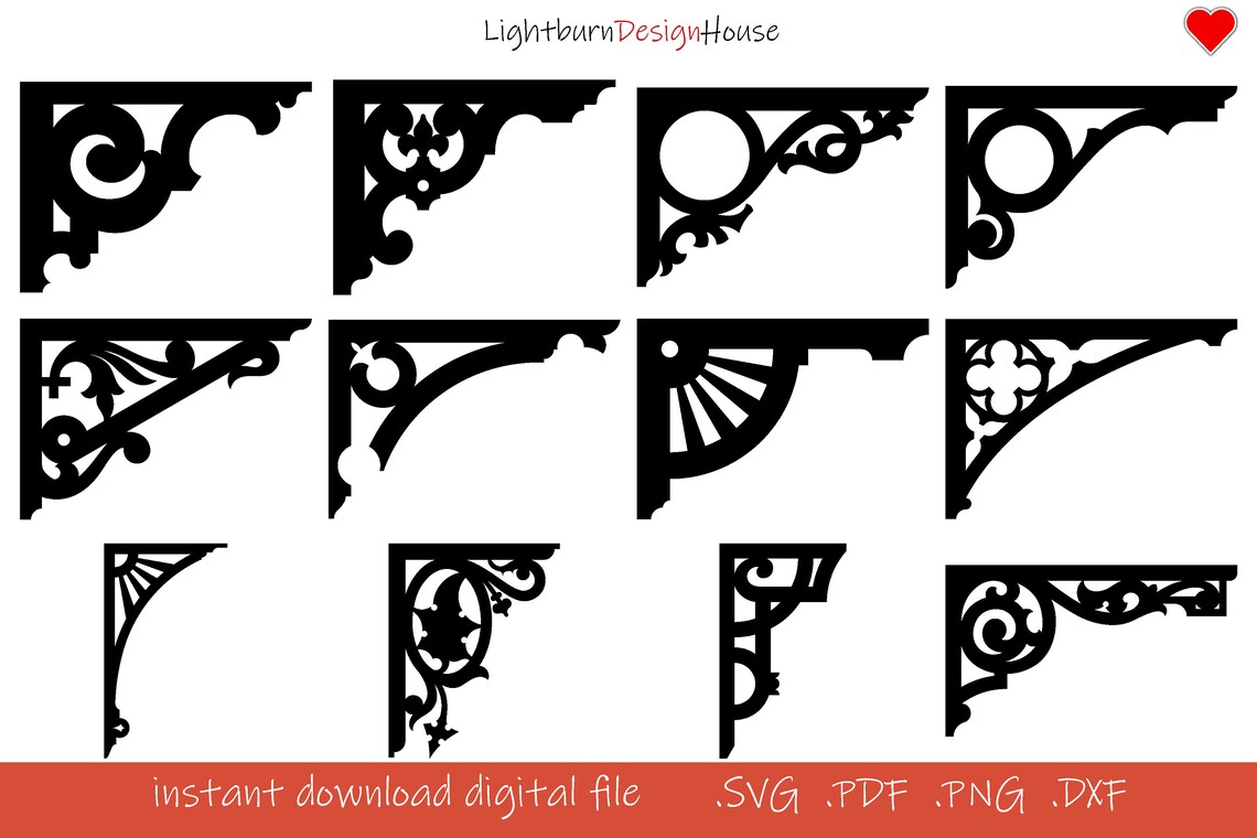 104 SVG Png Pdf Dxf Corner Shelf Pattern Border Frames Bundle - Etsy UK