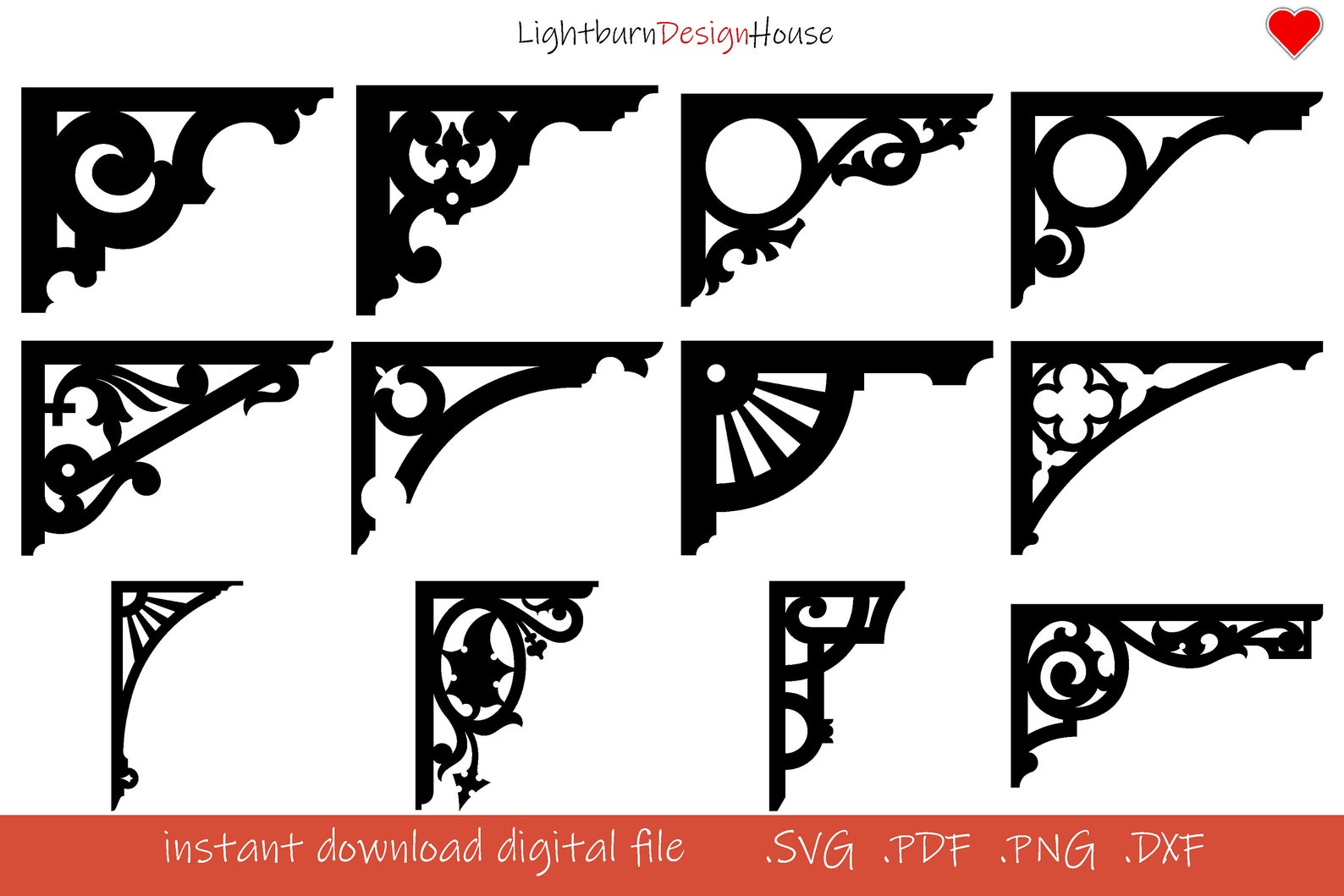 Corner Shelf SVG DXF Bundle, Vintage Art Deco Laser Cut Files ...