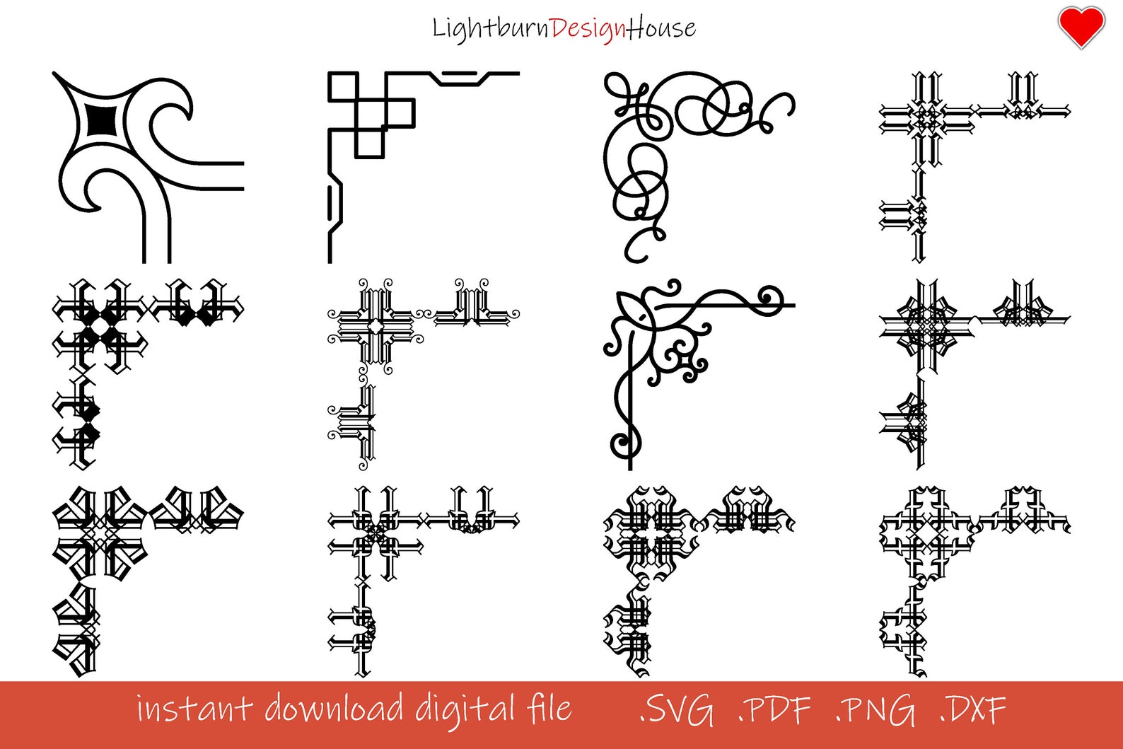 104 SVG Png Pdf Dxf Corner Shelf Pattern Border Frames Bundle - Etsy