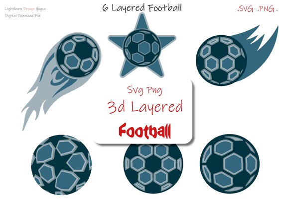 3d Football Soccer Ball Layered Multilayer 6SVG Png for Laser - Etsy