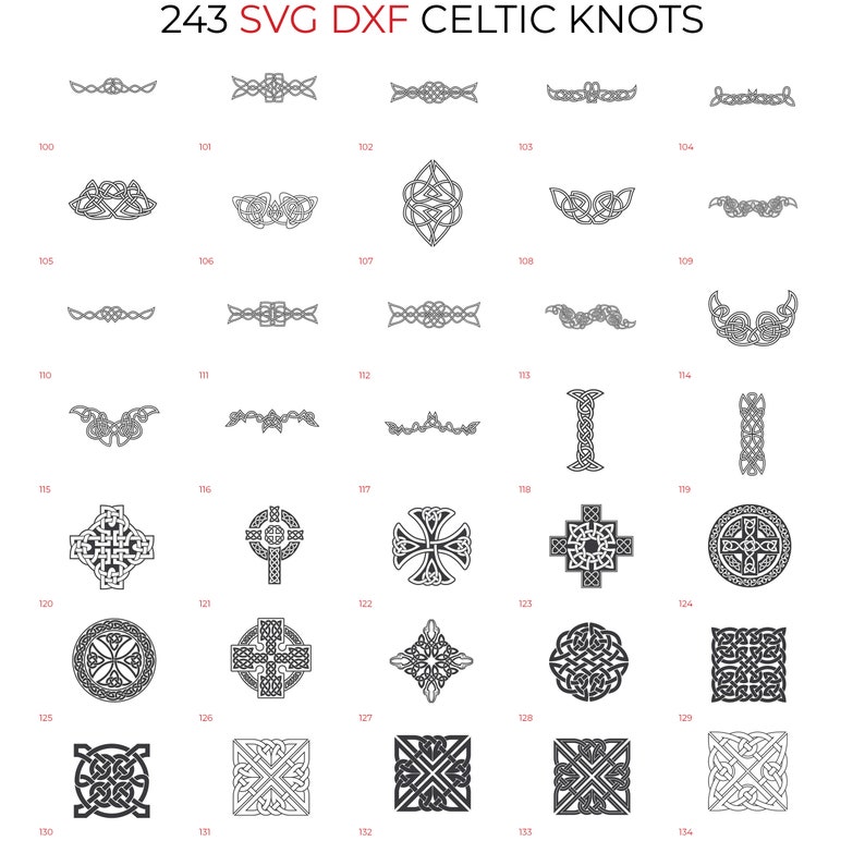 243 SVG DXF Celtic Knots Bundle for Laser Engrave, CNC Cricut ...
