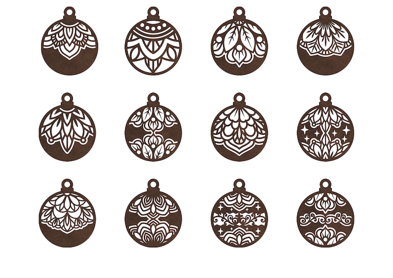 196 Christmas Ornament Bundle DXF SVG File Wood Laser Cut - Etsy
