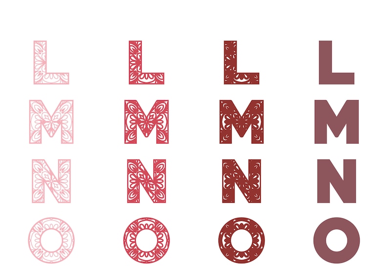 Floral Alphabet SVG: Layered Letters for Cricut, Laser Cut (digital ...