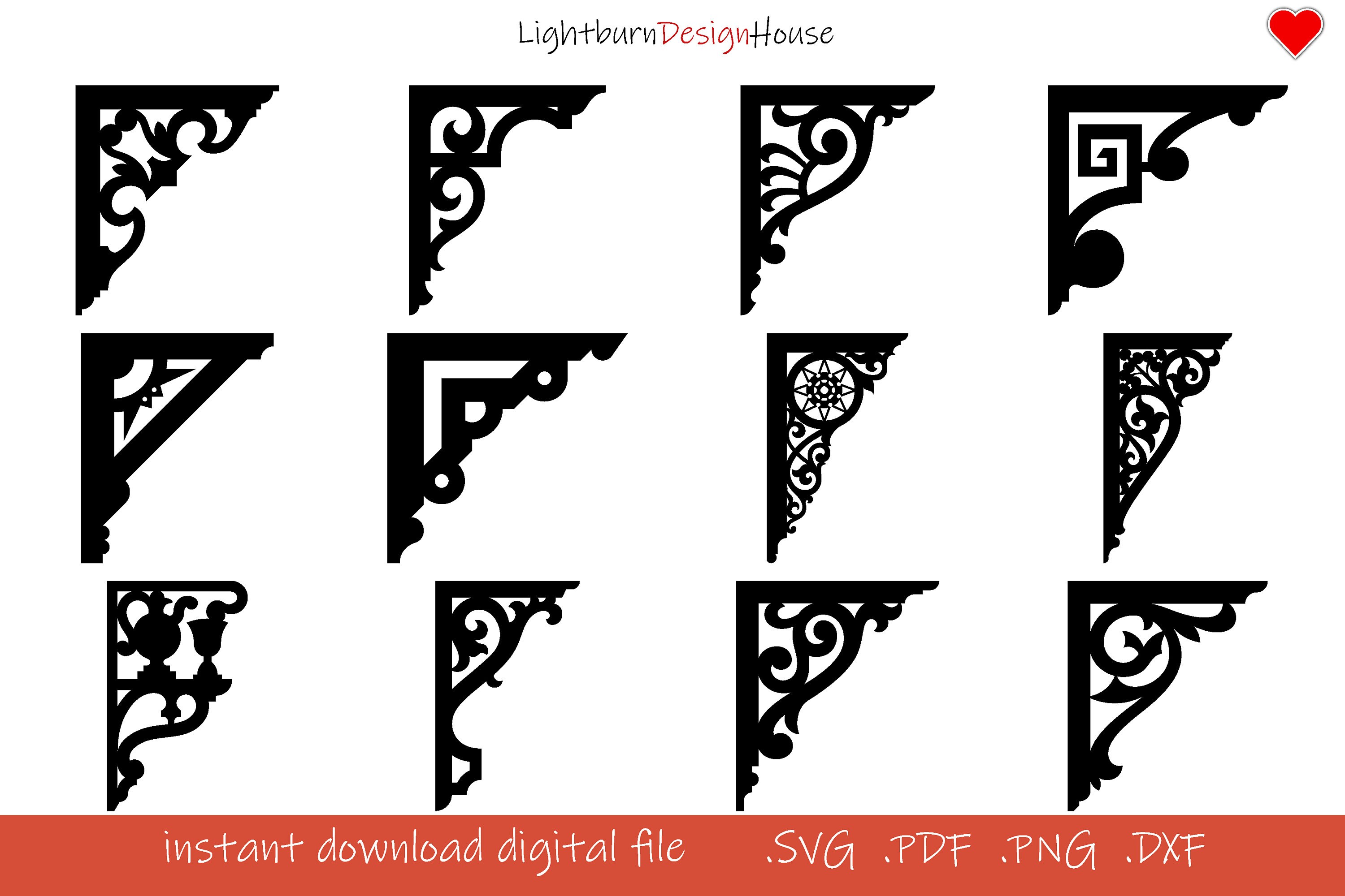 104 SVG Png Pdf Dxf Corner Shelf Pattern Border Frames Bundle - Etsy UK