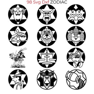 98 Svg Dxf Zodiac Bundle for Laser Engrave With Index - Etsy