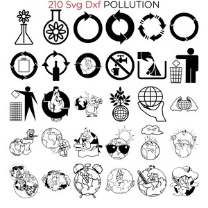 210 Svg Dxf Pollution Bundle for Laser Engrave With Index - Etsy