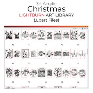 Christmas Lightburn Art Library: 3D Acrylic Laser Designs (.lbart ...
