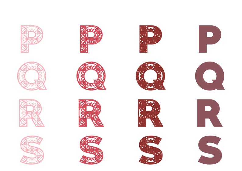 Floral Alphabet SVG: Layered Letters for Cricut, Laser Cut (digital ...