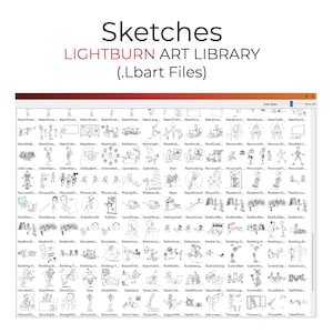 7000 Sketches Lightburn Art Library LBART Files for Laser Engrave Cut ...