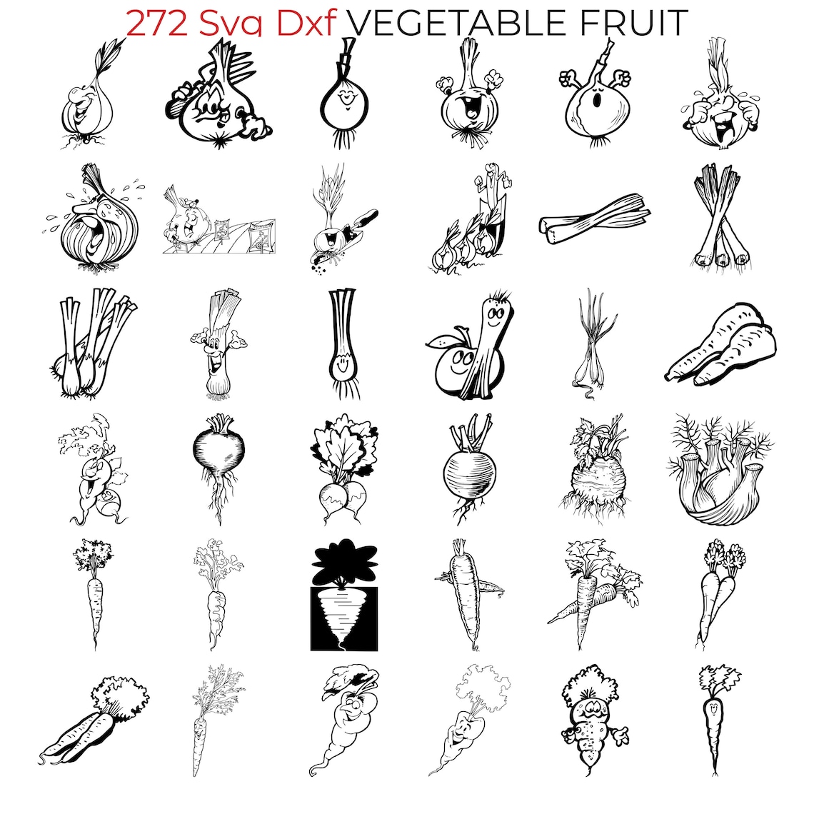 272 Svg Dxf Vegetable Fruit Bundle for Laser Engrave With Index - Etsy