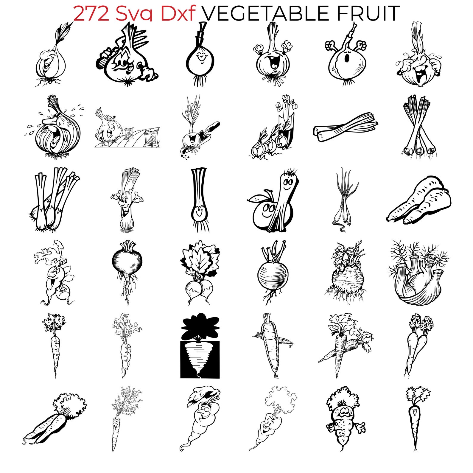 272 Svg Dxf Vegetable Fruit Bundle for Laser Engrave With Index - Etsy