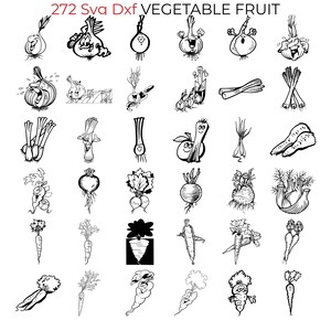 272 Svg Dxf Vegetable Fruit Bundle for Laser Engrave With Index - Etsy