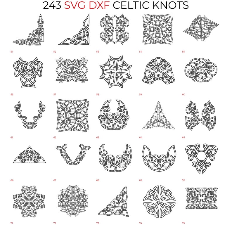 243 SVG DXF Celtic Knots Bundle for Laser Engrave, CNC Cricut ...