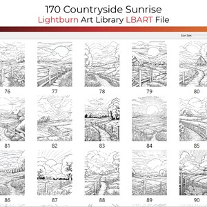 170 Countryside Sunrise Clipart Designs Lightburn Art Library (.lbart ...