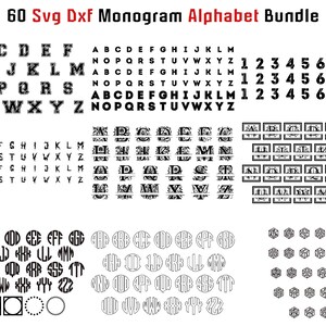 61 Svg Dxf Alphabet Monogram Bundle Splitted Letters for Laser Cut and ...