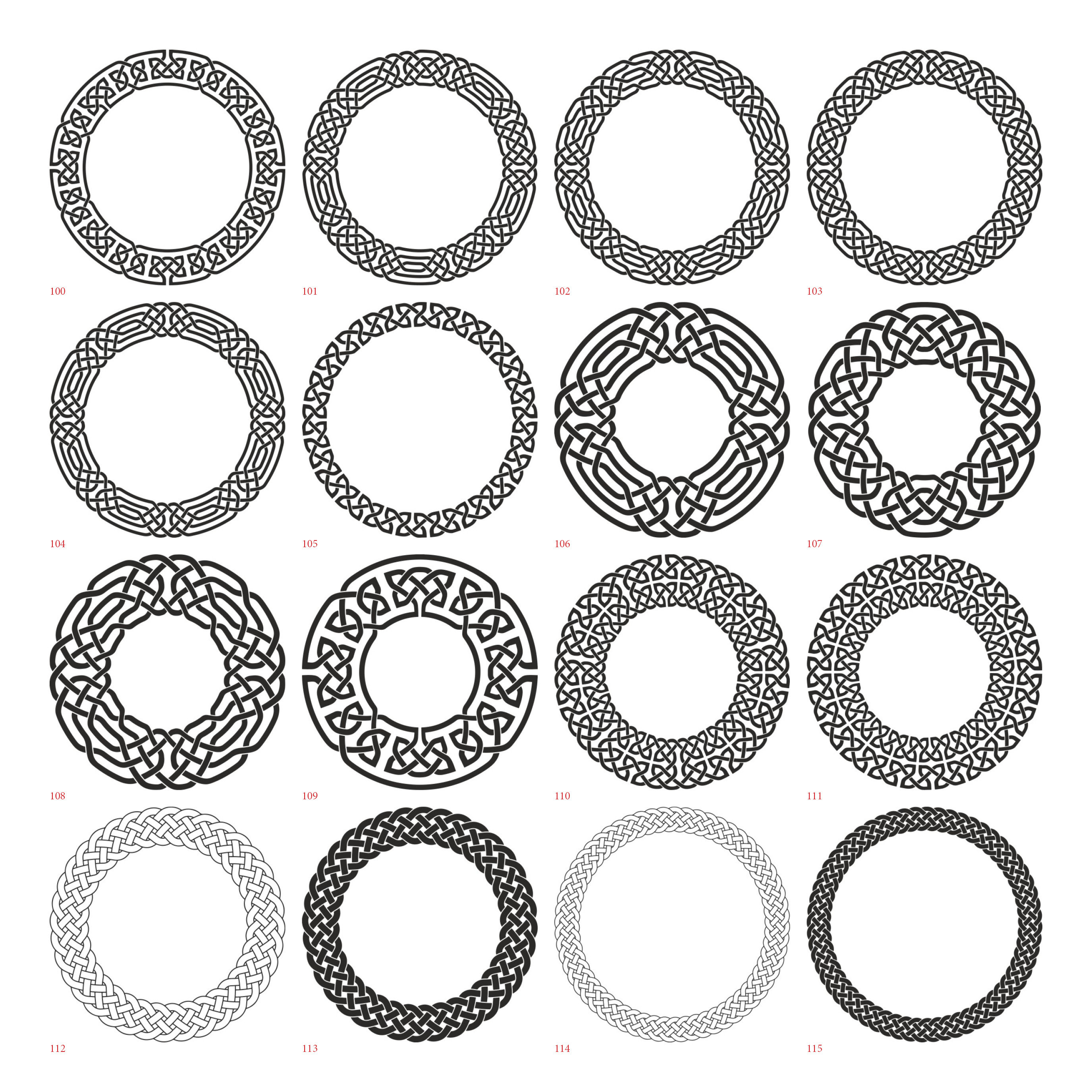 157 SVG DXF Celtic Round Pattern Ornament Bundle for Laser Engrave, CNC ...