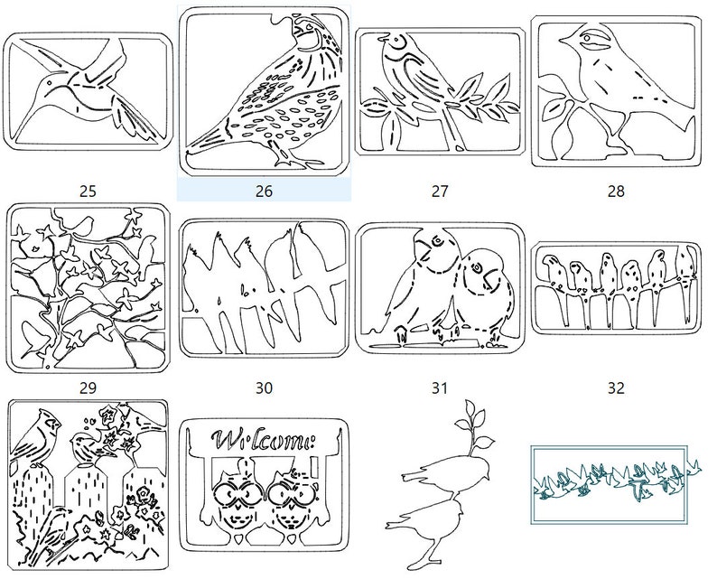 126 Birds Wall Decor Lightburn Art Library Lbart Files for - Etsy Canada