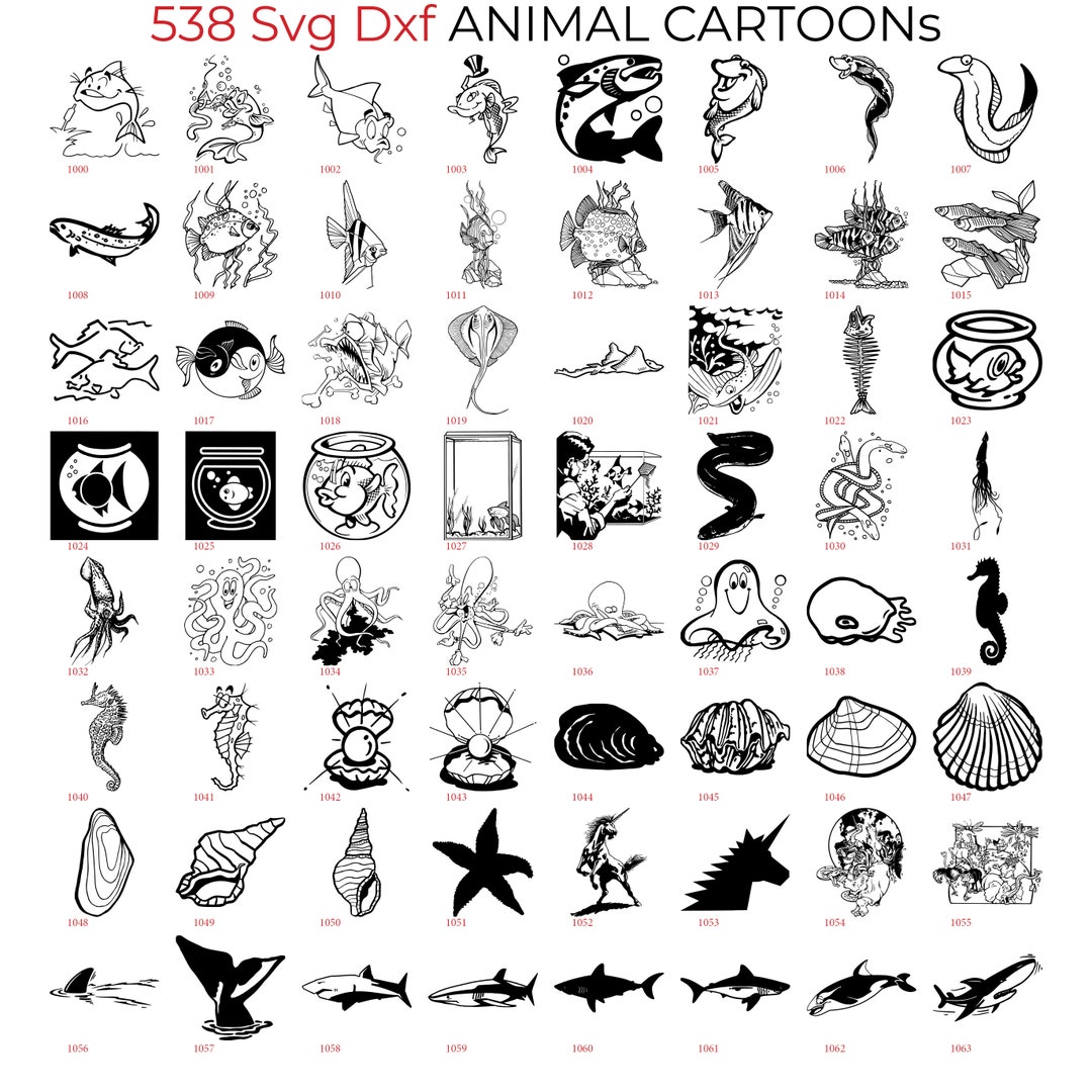 538 Svg Dxf Animals Bundle for Laser Engrave With Index - Etsy