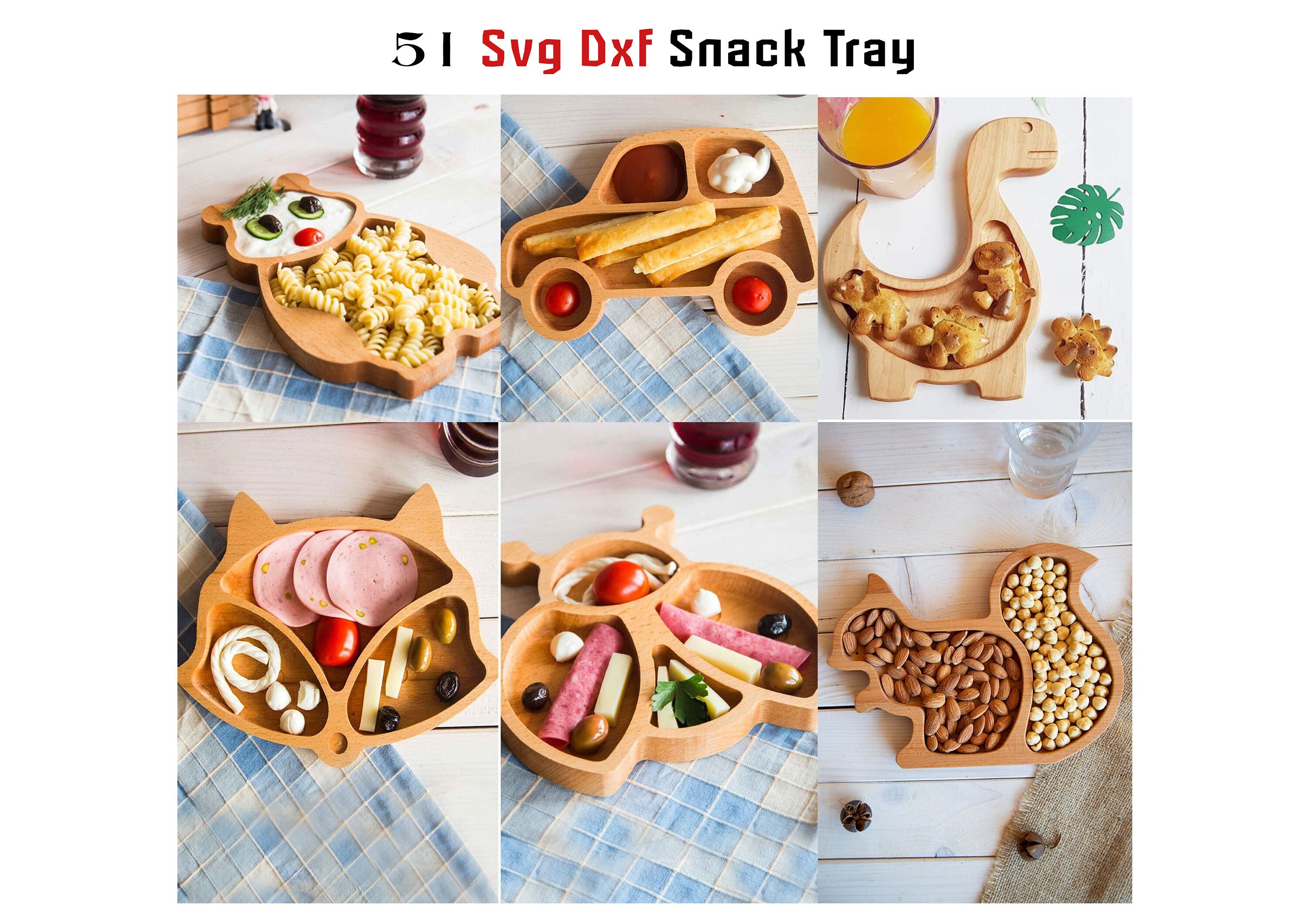 51 Svg Dxf Snack Tray Engrave Patterns for Wood CNC Router - Etsy UK