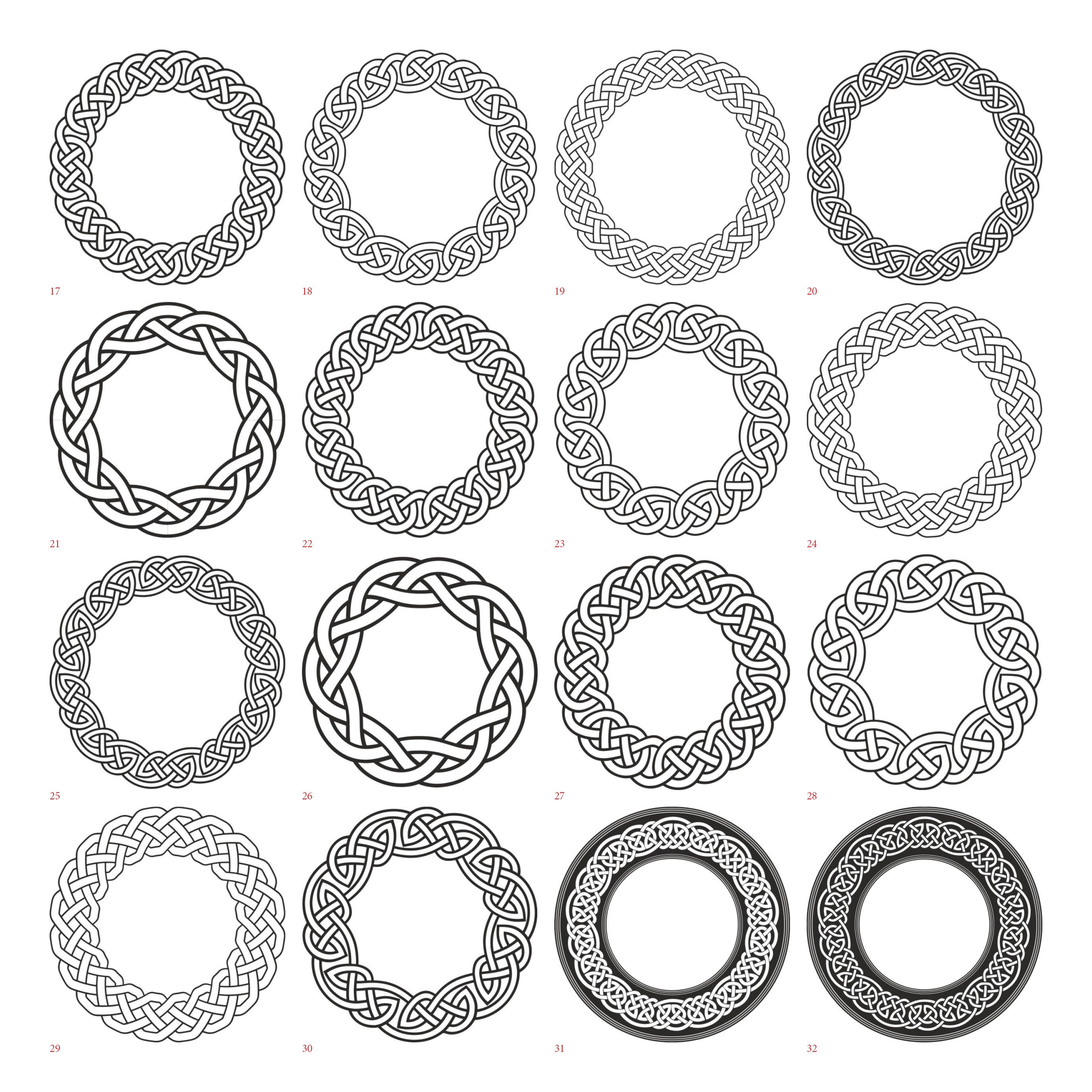 157 SVG DXF Celtic Round Pattern Ornament Bundle for Laser Engrave, CNC ...