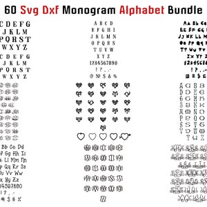 61 Svg Dxf Alphabet Monogram Bundle Splitted Letters for Laser Cut and ...