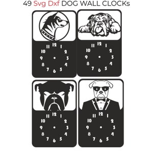 49 Svg Dxf Dog Wall Clock File for Laser Metal Wood Cut Engrave - Etsy