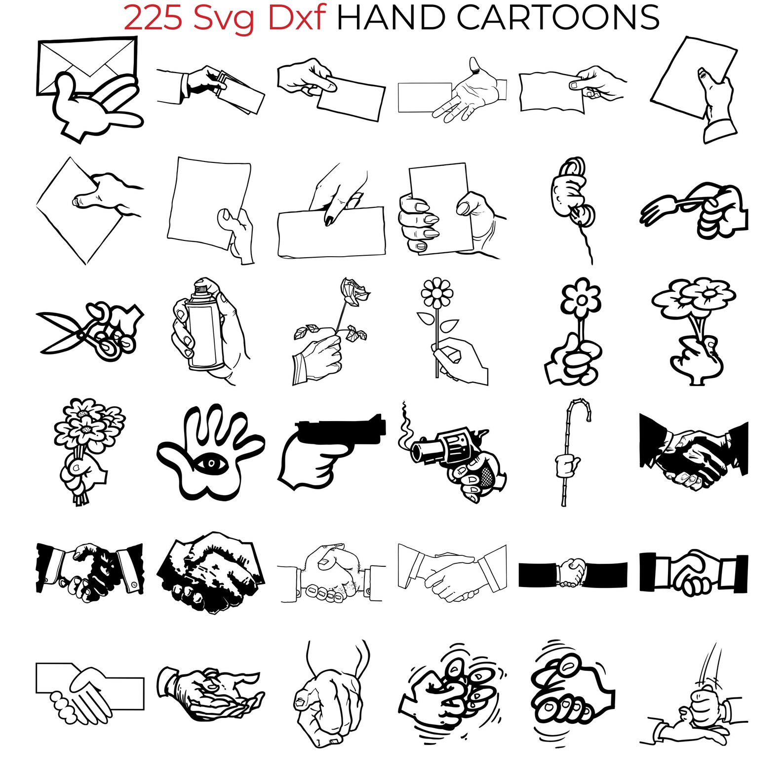225 Svg Dxf Hands Bundle for Laser Engrave With Index - Etsy