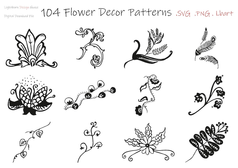 104 Lightburn Svg Png Flower Bundle Decor Wedding Invitation - Etsy ...