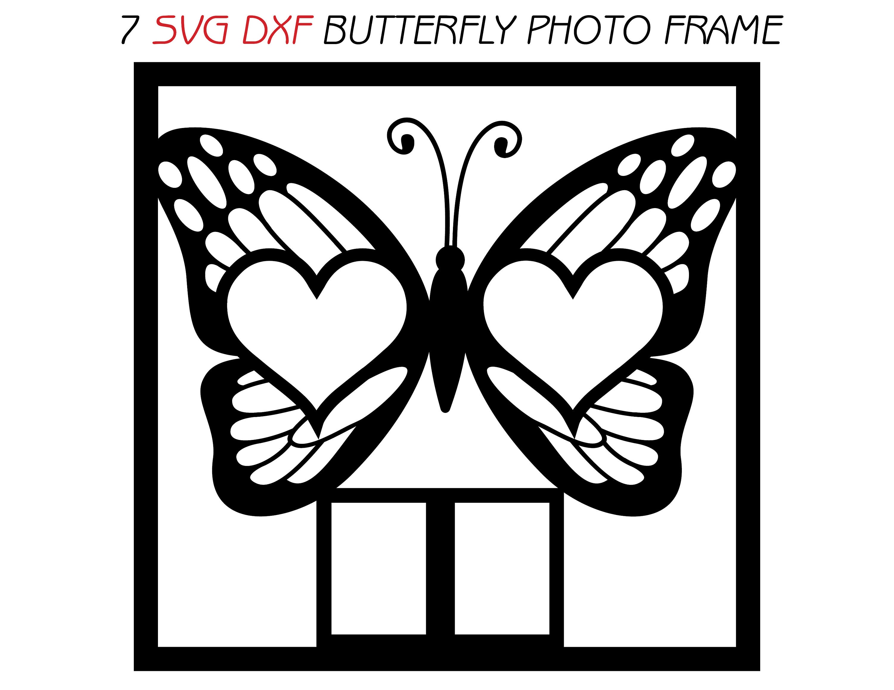 7 Svg Dxf Butterfly Photo Frame Bundle Family Nursery Room - Etsy