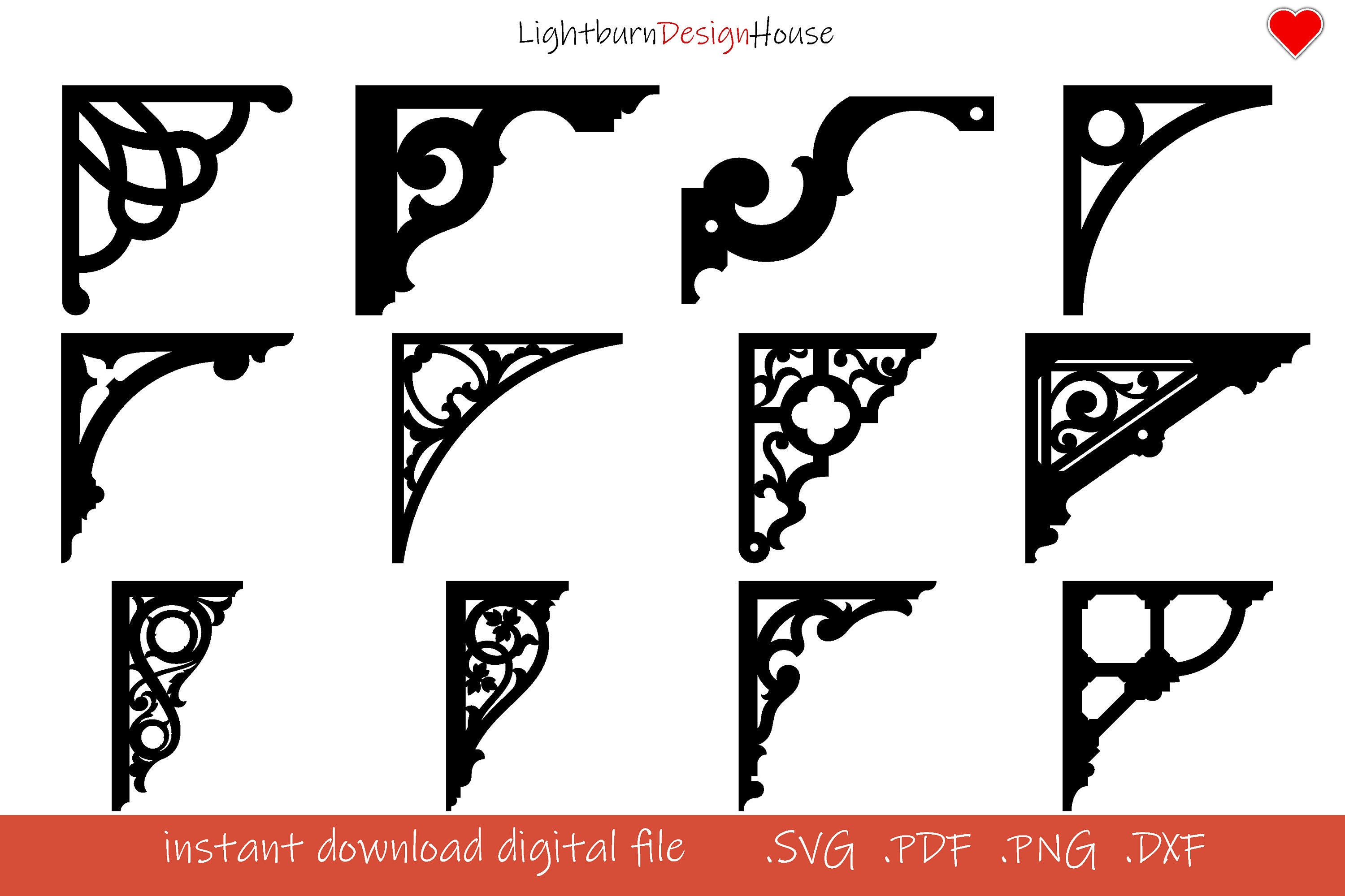 104 SVG Png Pdf Dxf Corner Shelf Pattern Border Frames Bundle - Etsy UK