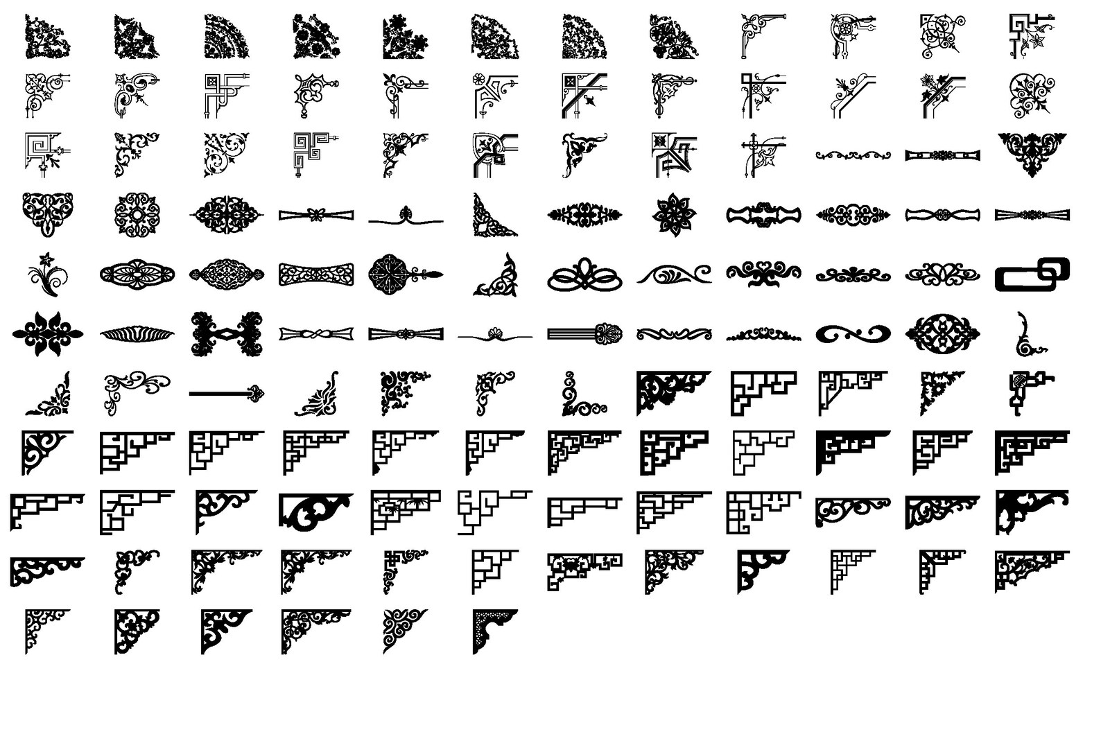 832 SVG Png Pdf Dxf Corner Shelf Pattern Border Frames Bundle - Etsy Canada