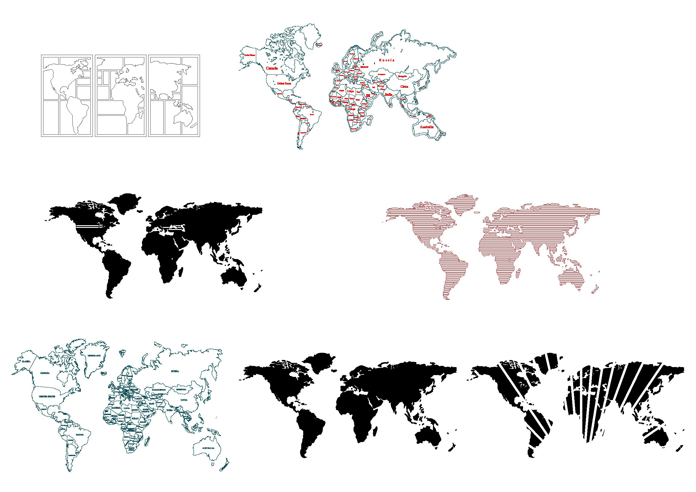 57 World Map Bundle SVG Dxf Lightburn Art Library Laser Wood - Etsy ...