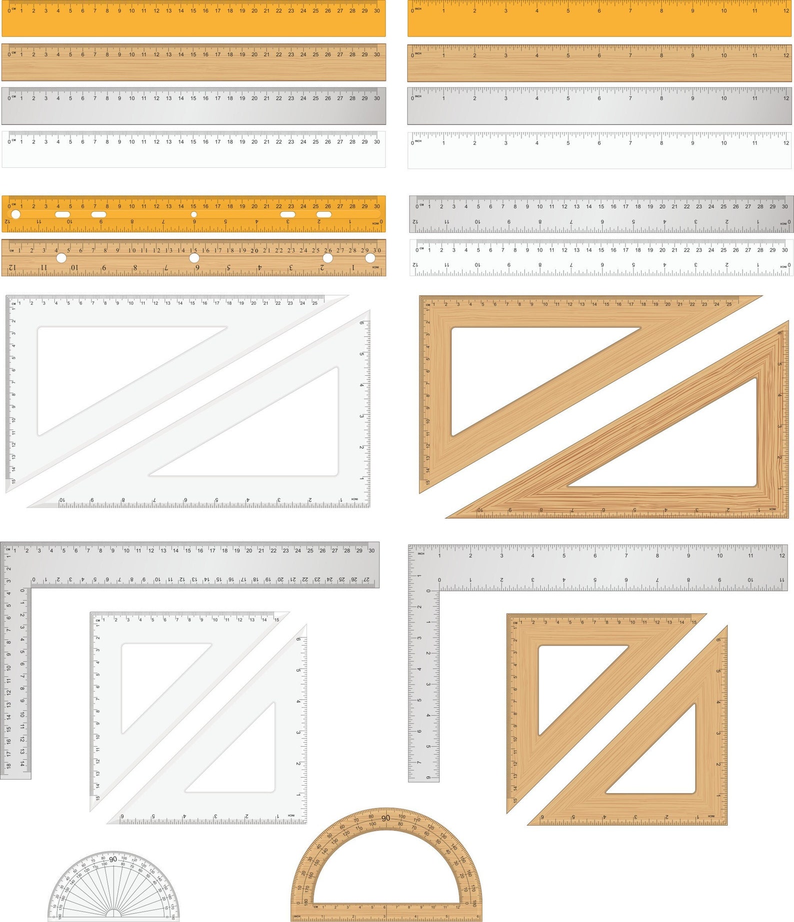 24 Linear Rulers SVG Dxf Files for Laser Cut Engrave Wood Laser Cut ...