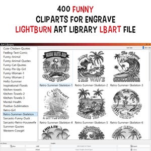 400 Funny Cliparts Lightburn Art Library LBART Files for Laser Engrave ...