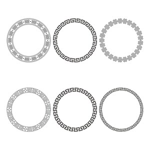 54 SVG Dxf Greek Round Pattern Ornament Bundle Laser Engrave Silhouette ...