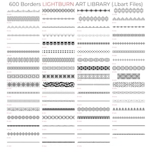 600 SVG Borders Lightburn Art Library (.lbart) Files for Laser Engrave ...