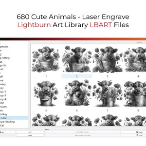 680 Cute Animals Clipart Designs Lightburn Art Library (.lbart) Files ...