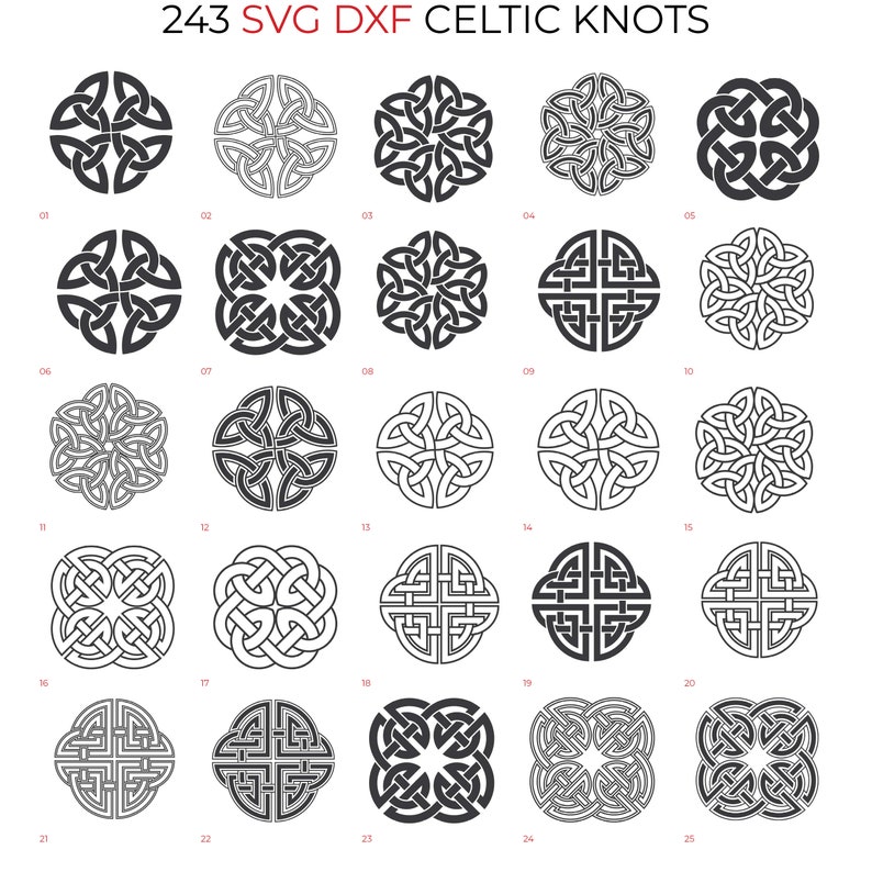 243 SVG DXF Celtic Knots Bundle for Laser Engrave, CNC Cricut ...