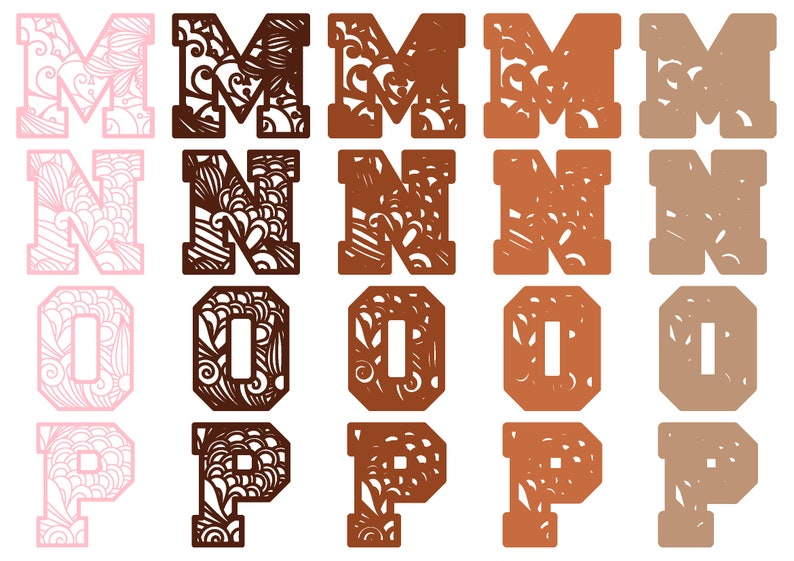 3d SVG PNG ABC Layered Floral Alphabet Multilayer 26 Letters - Etsy