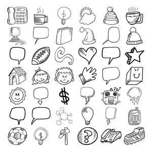 333 Svg Dxf Doodles Outline Clipart Bundle for Laser Engrave - Etsy
