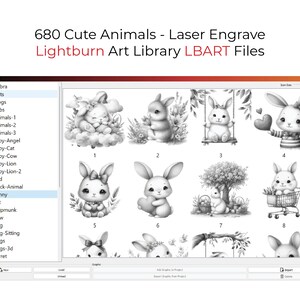680 Cute Animals Clipart Designs Lightburn Art Library (.lbart) Files ...
