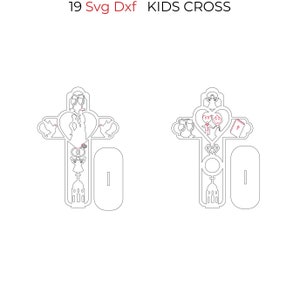 19 Svg Dxf JHS Jesus Cross Kids Christmas Bundle for Laser Engrave ...