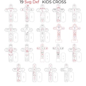 19 Svg Dxf JHS Jesus Cross Kids Christmas Bundle for Laser Engrave ...