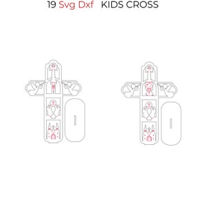 19 Svg Dxf JHS Jesus Cross Kids Christmas Bundle for Laser Engrave ...